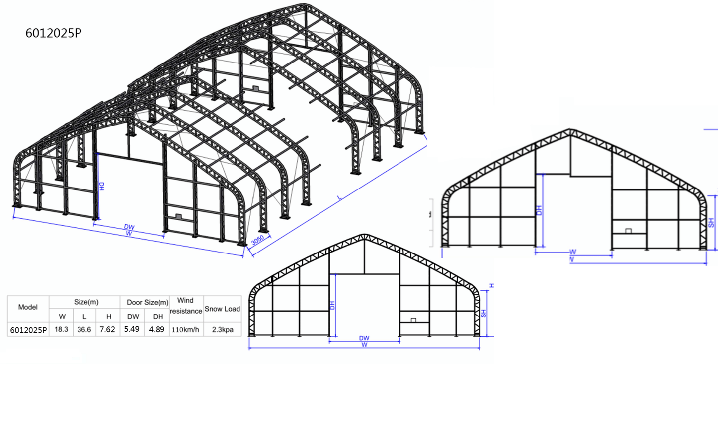 D-6012025P - 60FT x 120FT Double Trussed Storage Tent – Hardlife Utility